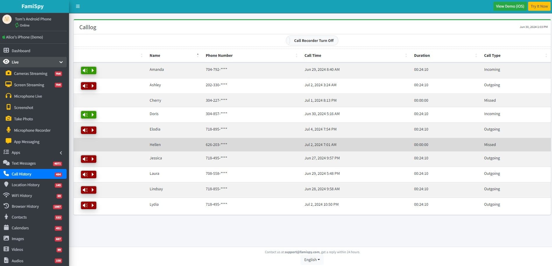 Ultimate Phone Call Tracker - FamiSpy